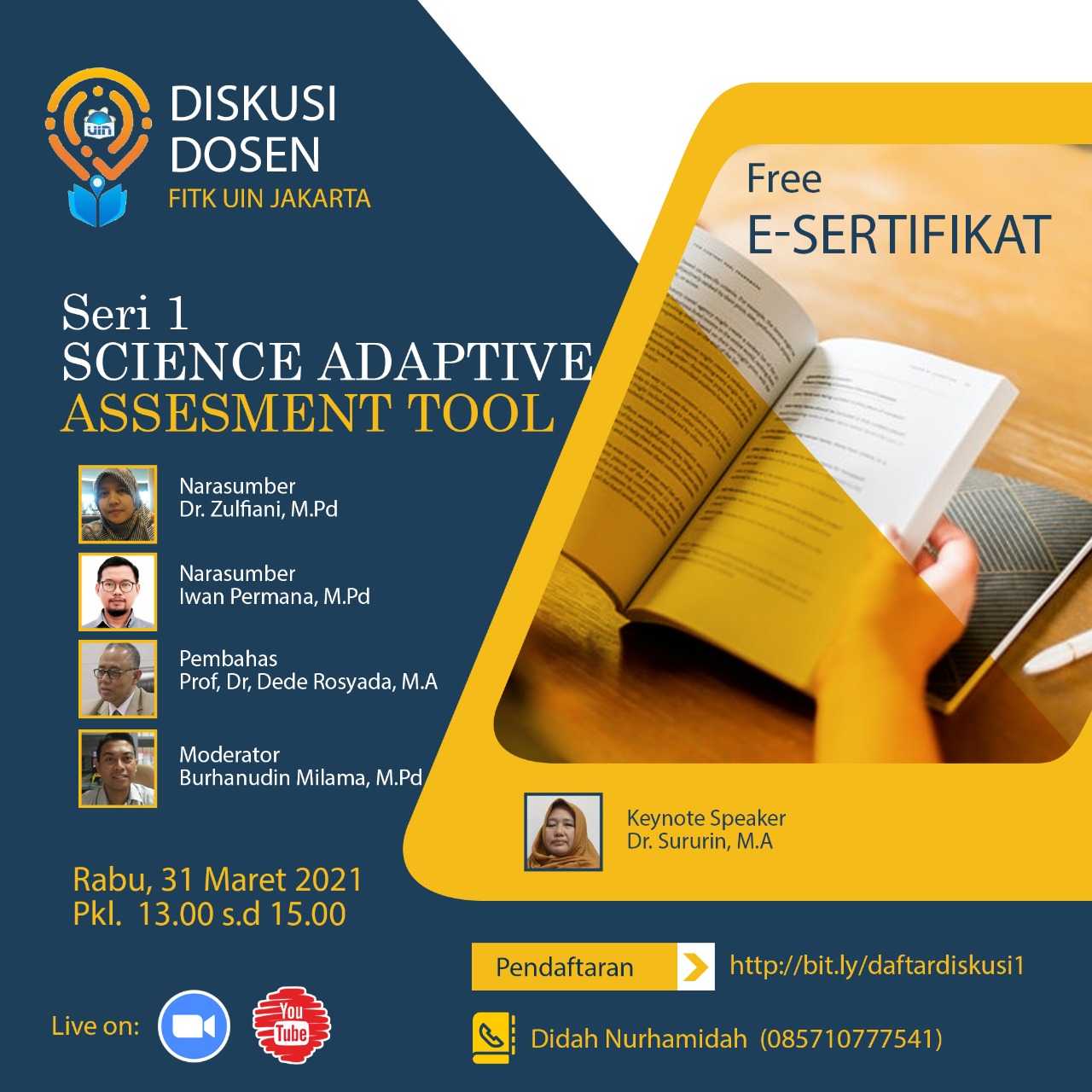 DISKUSI DOSEN SERI 1: "Science Adaptive Assessment Tool" | Fakultas ...