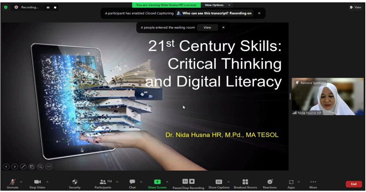 Magister PBI Adakan Webinar Series Part 3 “Critical Thinking and Digital Literacy” | Fakultas ...