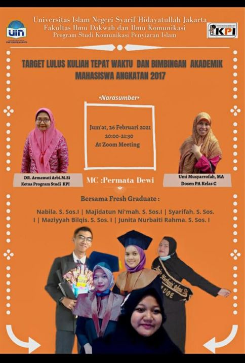 Keluarga KPI C 2017 Gelar Malam Apresiasi Kelulusan dan Bincang Akademik Virtual Bersama Kaprodi ...